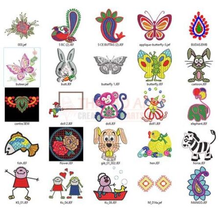 Cartoon's Machine Embroidery Designs 25No. (STA21C002) - Sai Thread Arts